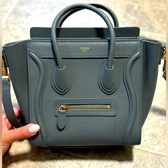 Celine | Bags | Brand New Celine Nano Luggage Bag In Baby Drummed Calfskincolor Kohl | Poshmark